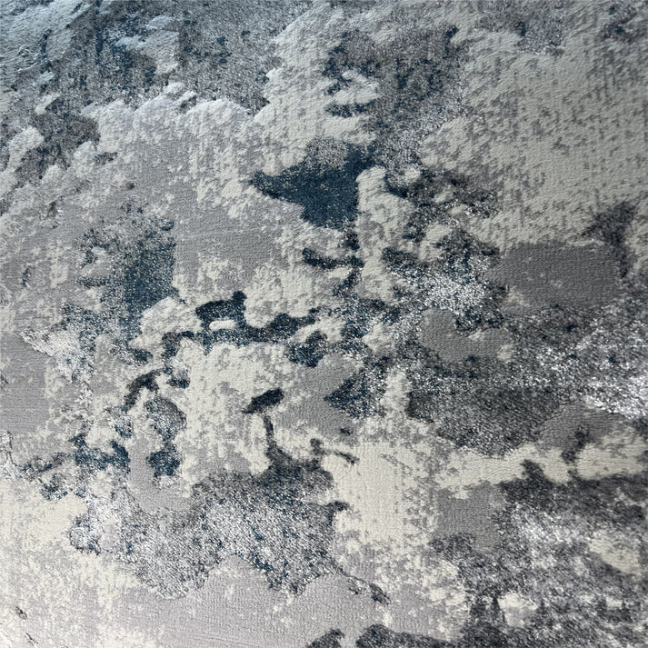 FLORANCE Collection Grey and Blue Abstract Rug – GrakoDesign