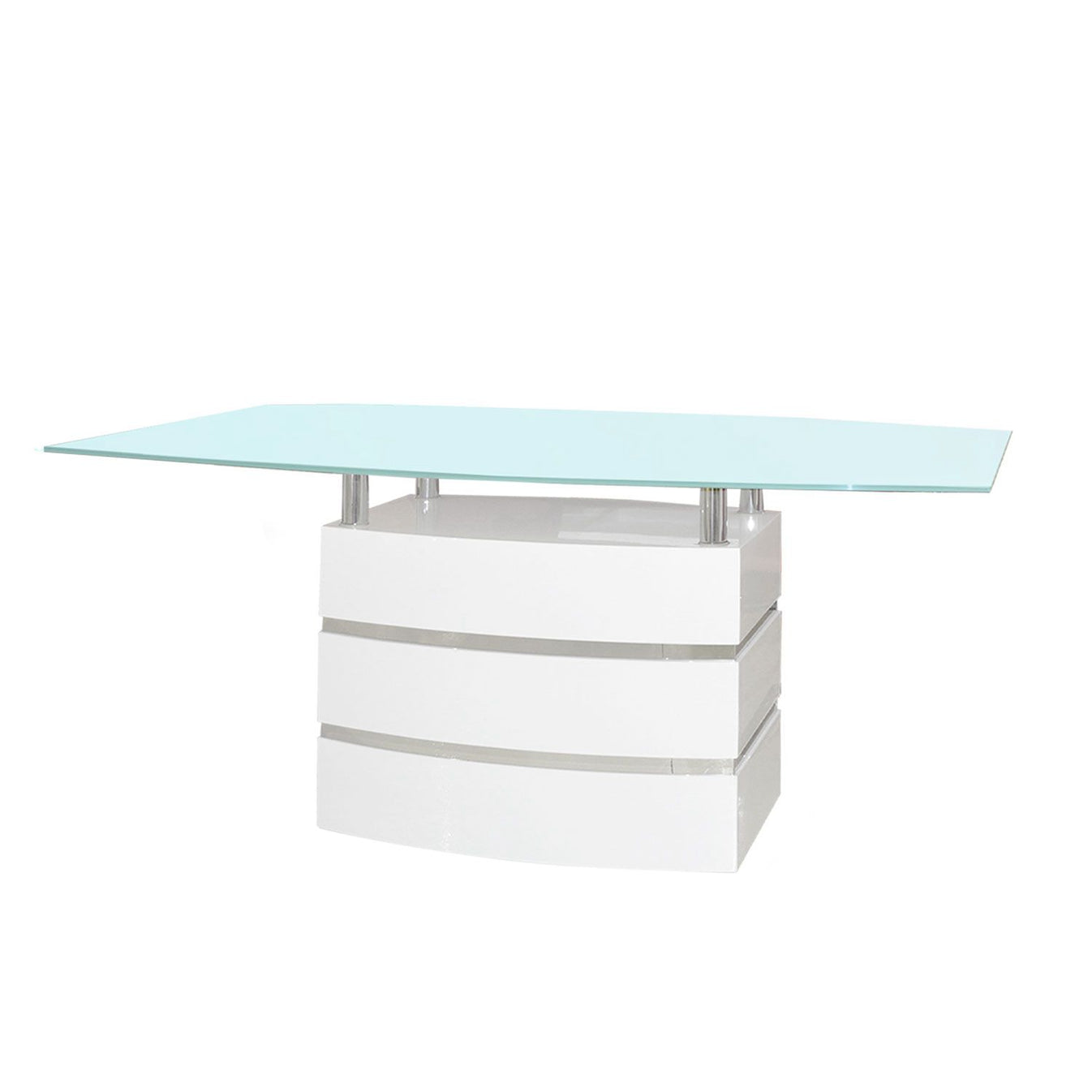 T-536 KEVIN Frosted Glass Top Dining Table – GrakoDesign